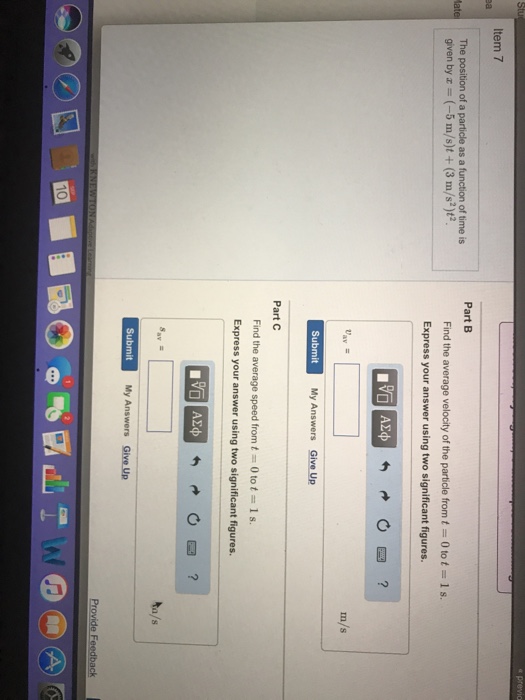 Solved The Position Of A Particle As A Function Of Time Is