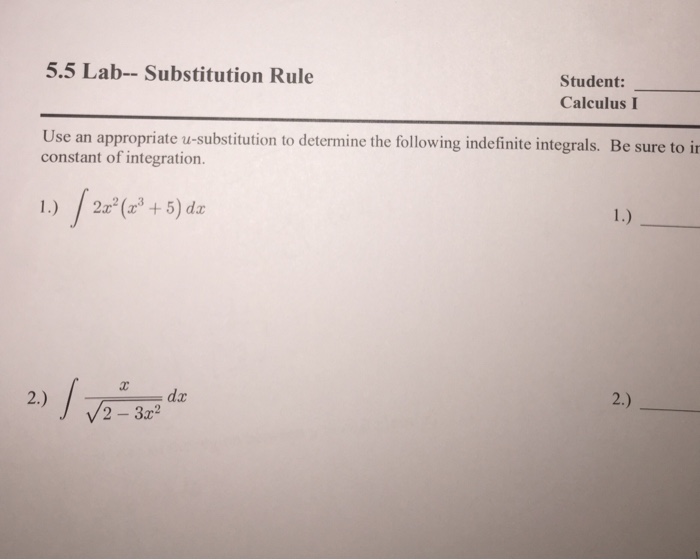 Solved 5.5 Substitution rule | Chegg.com