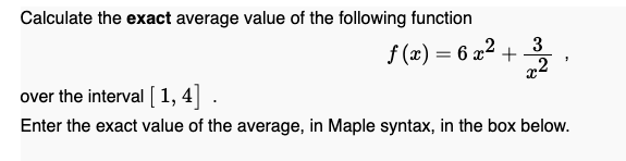 Solved Calculate the exact average value of the following | Chegg.com