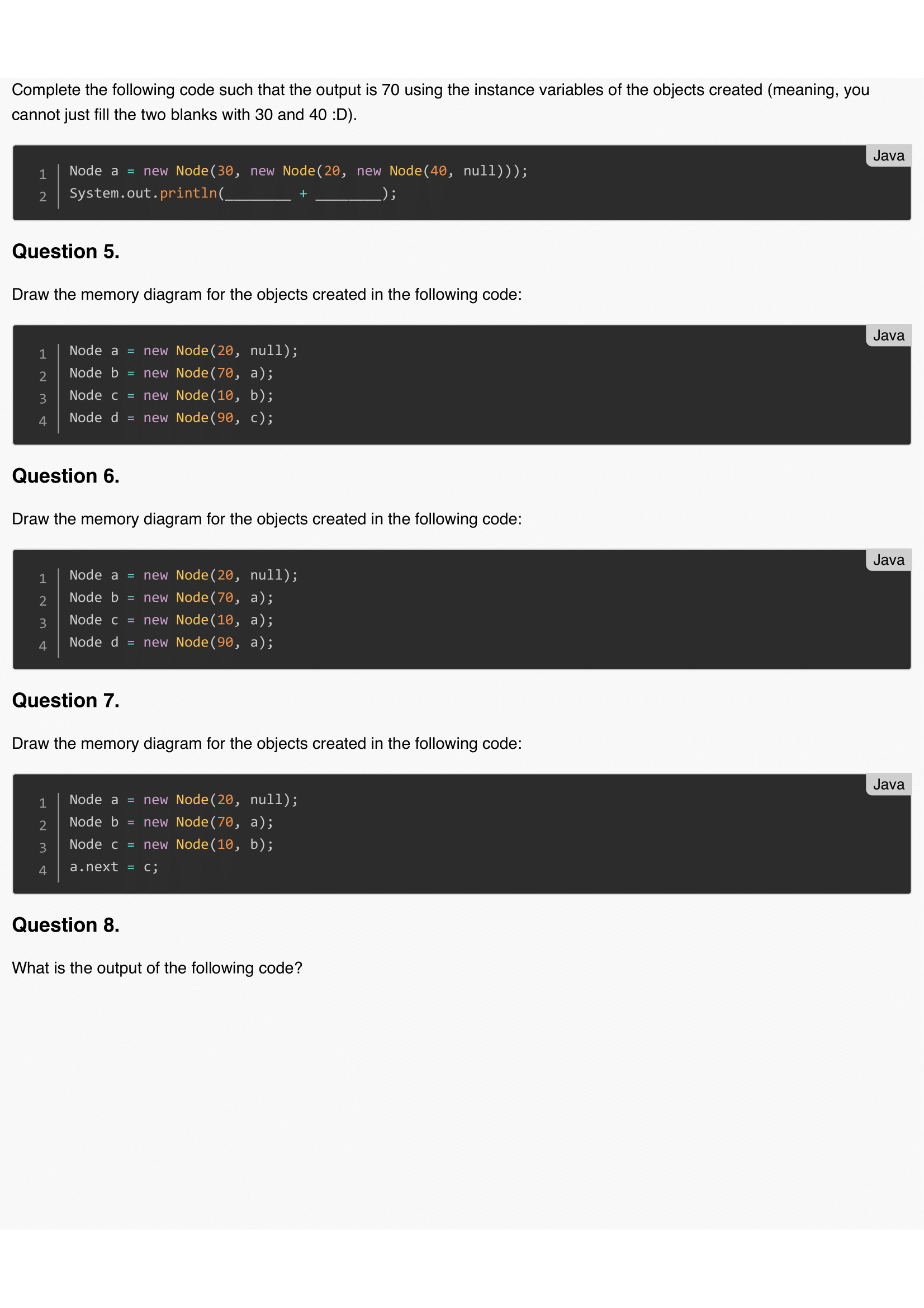 Solved Complete the following code such that the output is | Chegg.com
