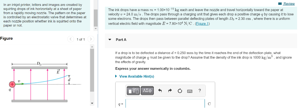 Solved In an inkjet printer, letters and images are created | Chegg.com