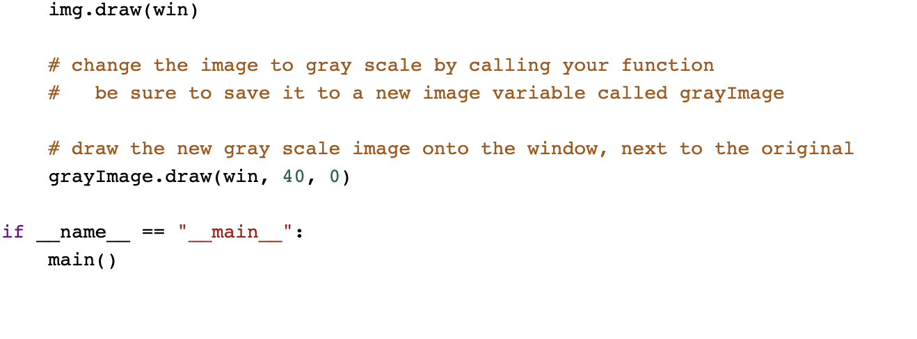 Solved Write a function grayScale (img, w, h) that converts | Chegg.com