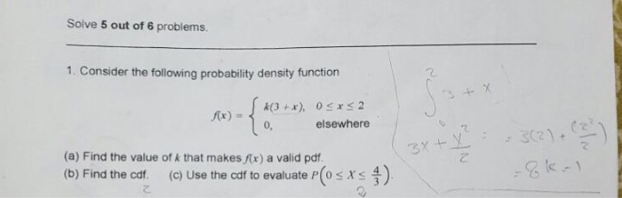 Solved Consider the following probability density function | Chegg.com