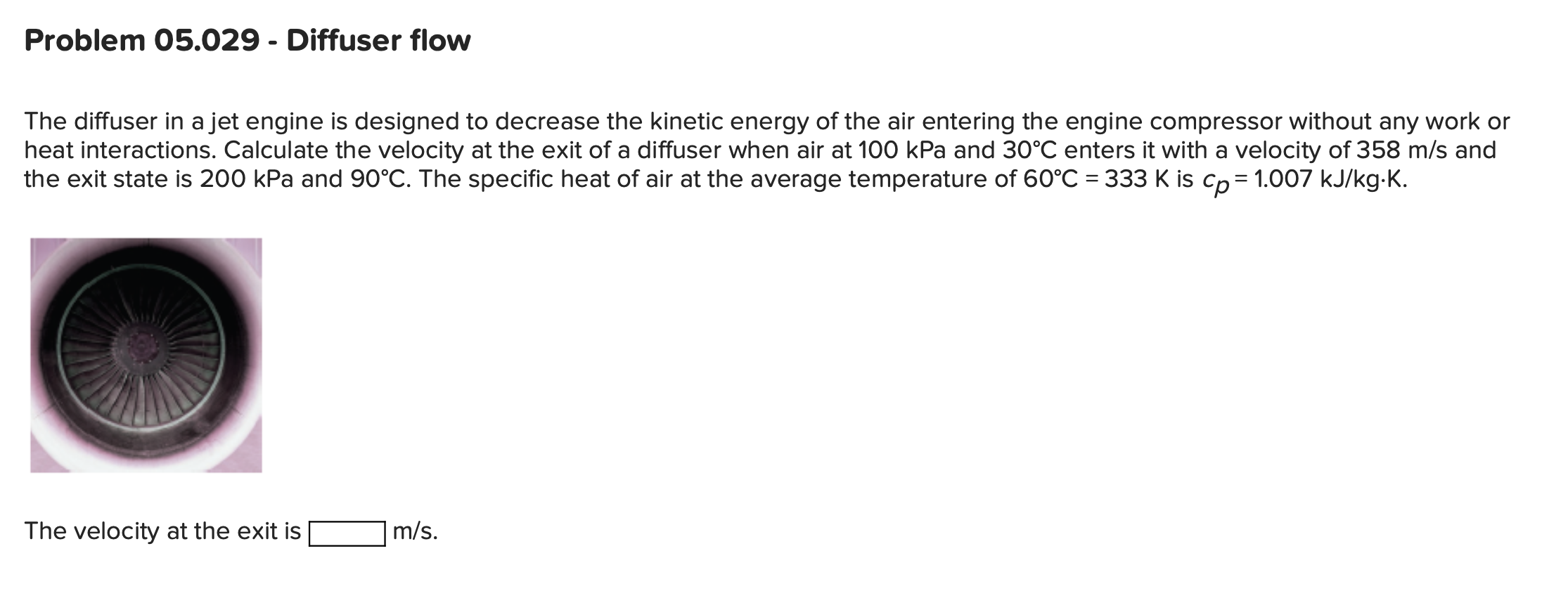 Solved Problem 05.029 - Diffuser flow The diffuser in a jet | Chegg.com