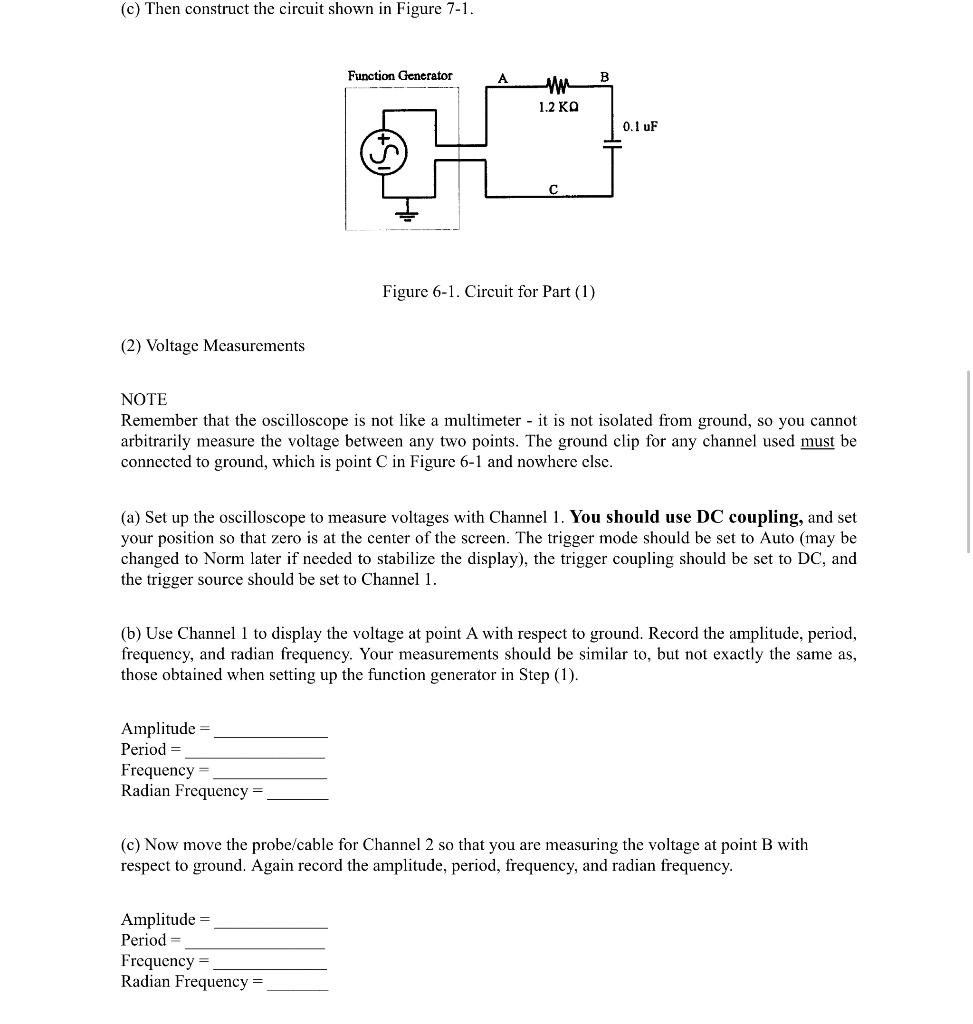 Solved (©) Then construct the circuit shown in Figure 7-1. | Chegg.com