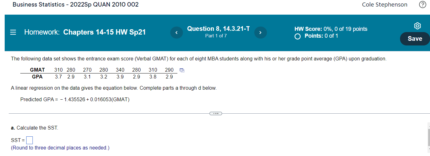 Solved b. Partition the total sum of squares into the SSR | Chegg.com