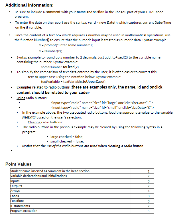 Solved Functions - Functions are required to: - Initialize | Chegg.com