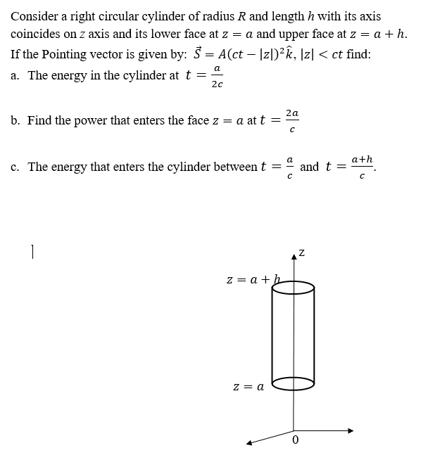 Solved Consider a right circular cylinder of radius R and | Chegg.com