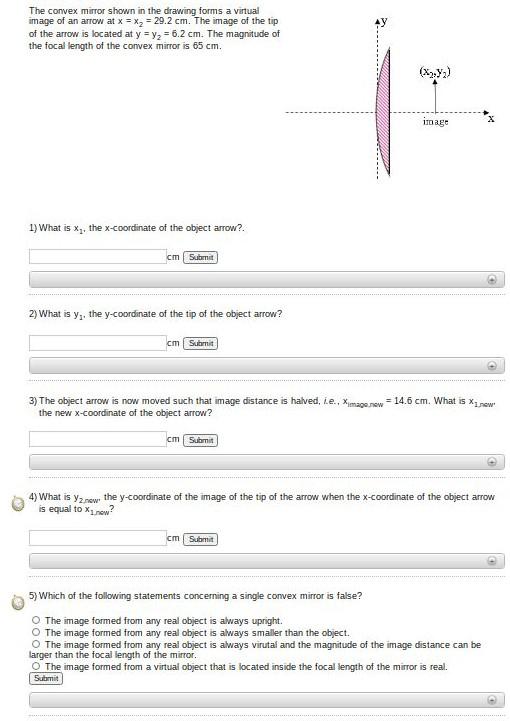 Solved The convex mirror shown in the drawing forms a | Chegg.com