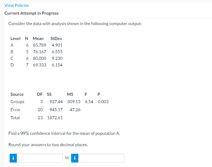 Solved View Policies Current Attempt in Progress Consider | Chegg.com