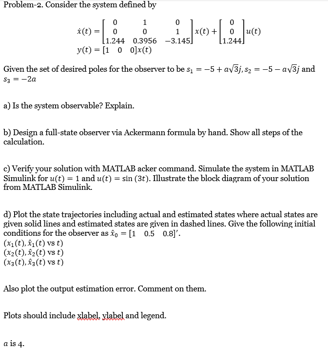 Solved Problem-2. Consider the system defined by | Chegg.com