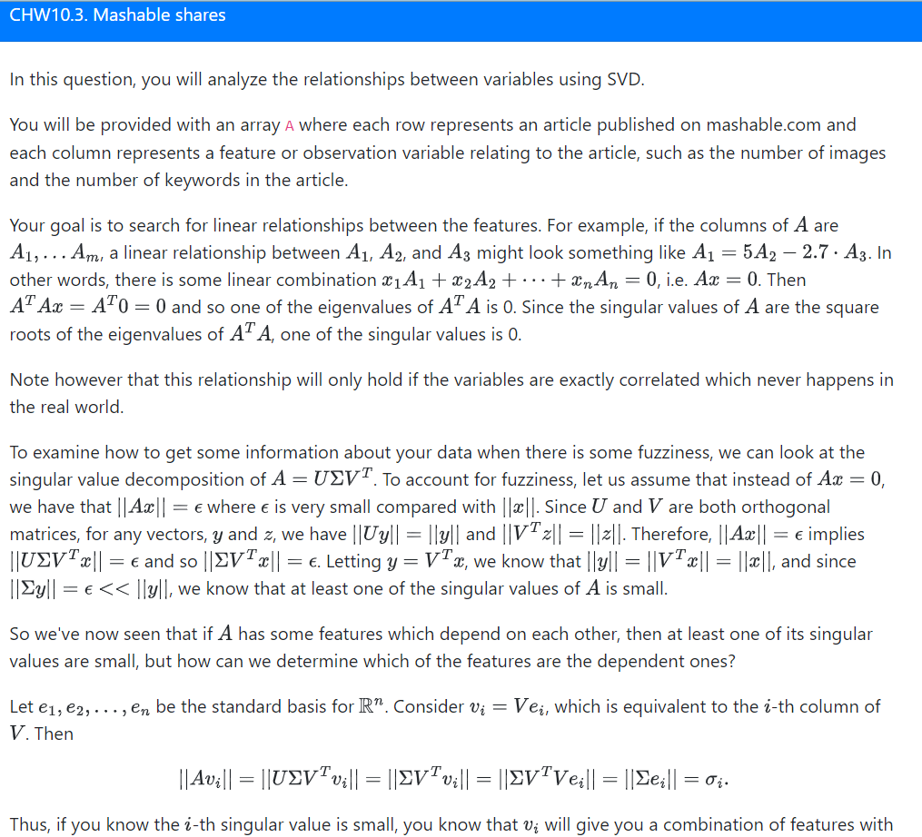 Solved In this question, you will analyze the relationships | Chegg.com