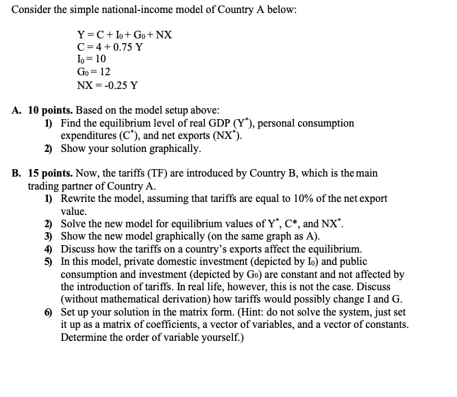 Consider the simple national-income model of Country | Chegg.com