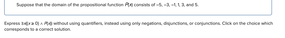 Solved Suppose that the domain of the propositional function | Chegg.com