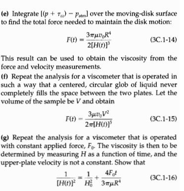 Solved 3C.1 Parallel-disk compression viscometer (Fig. | Chegg.com