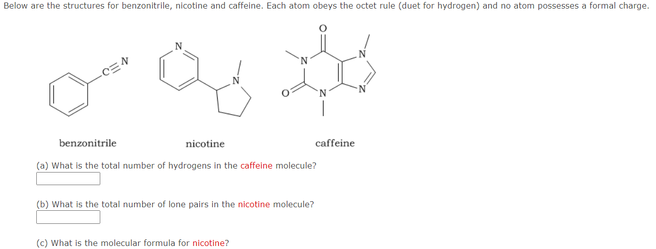 Solved Below are the structures for benzonitrile, nicotine | Chegg.com