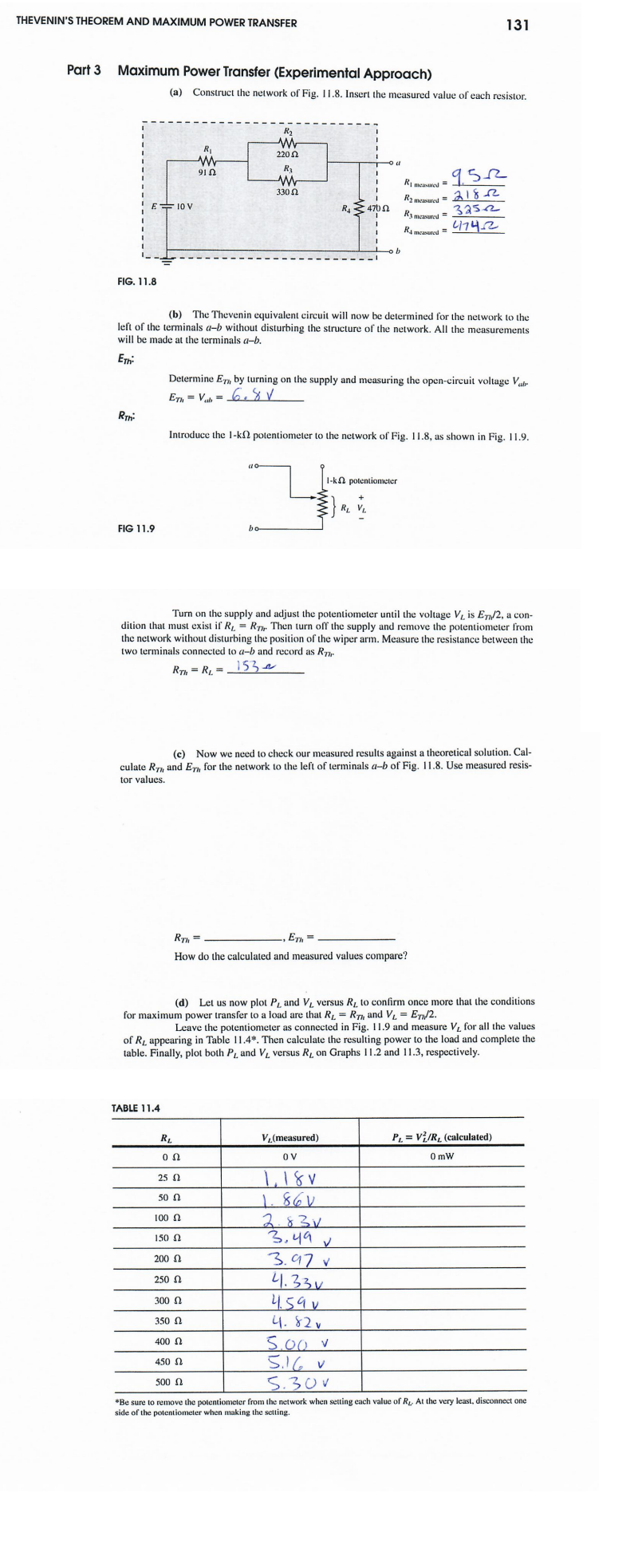 Solved Maximum Power Transfer Construct the network of Fig | Chegg.com