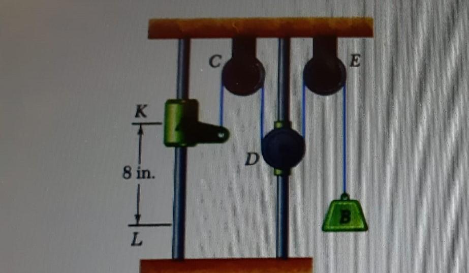 Solved Pulley D is attached to a collar which is pulled down | Chegg.com