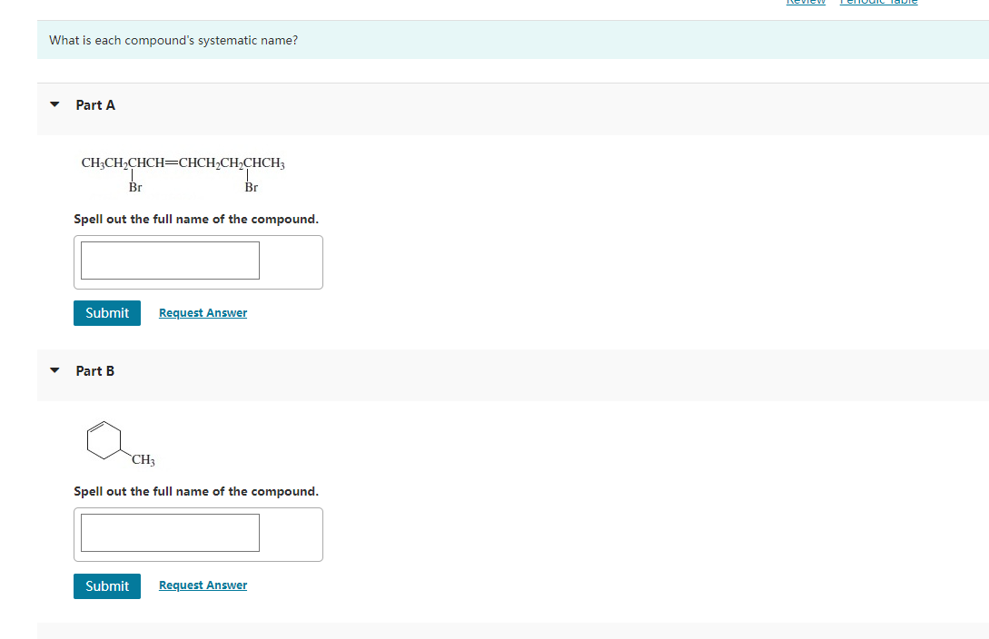 Solved What is each compound's systematic name? Part A Spell | Chegg.com