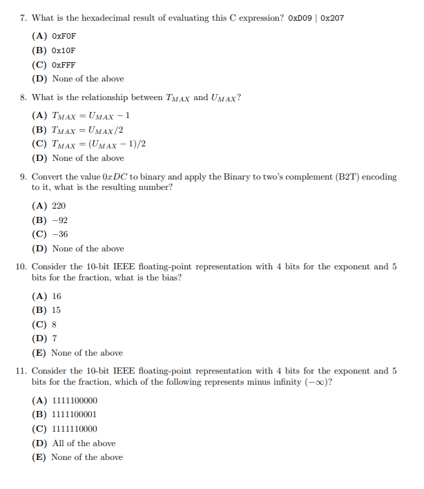 Solved 7. What is the hexadecimal result of evaluating this | Chegg.com