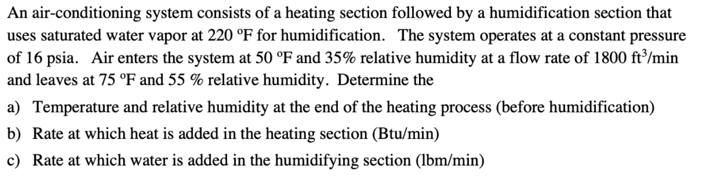 Solved An air-conditioning system consists of a heating | Chegg.com
