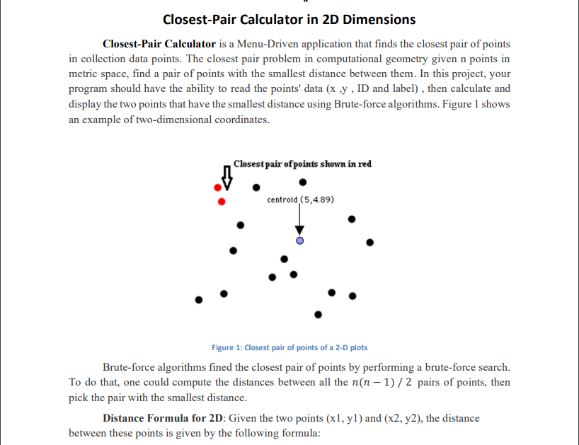 Solved Closest-Pair Calculator in 2D Dimensions Closest-Pair | Chegg.com