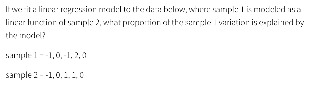 Solved If we fit a linear regression model to the data | Chegg.com