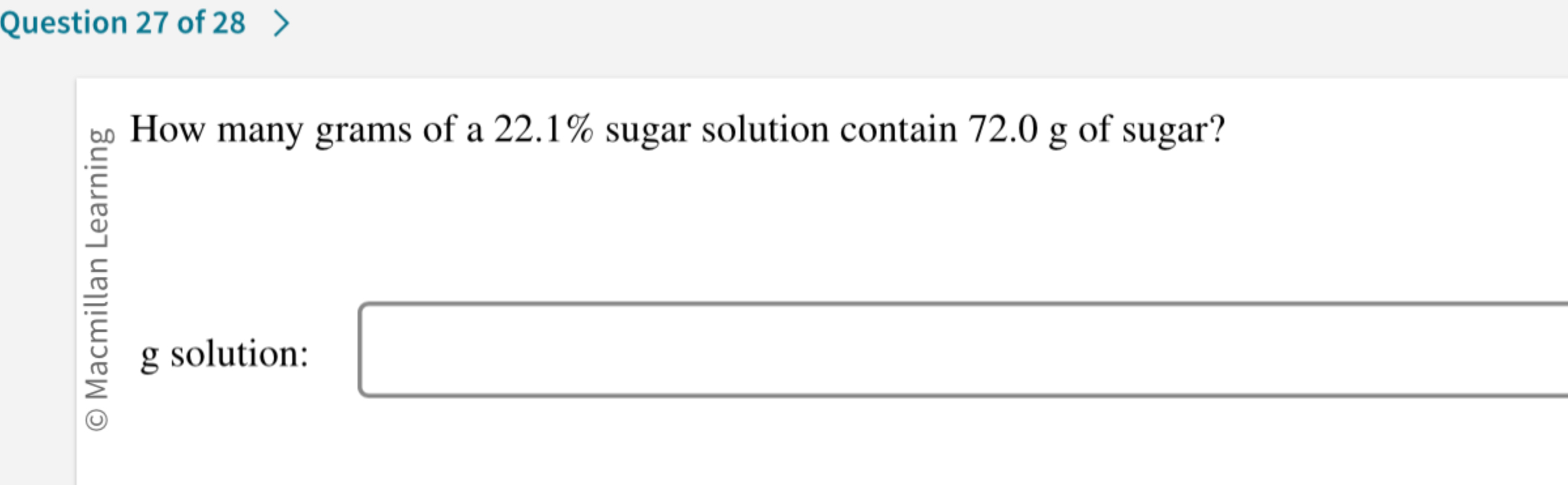 Solved Question 27 ﻿of 28>مo How many grams of a 22.1% | Chegg.com