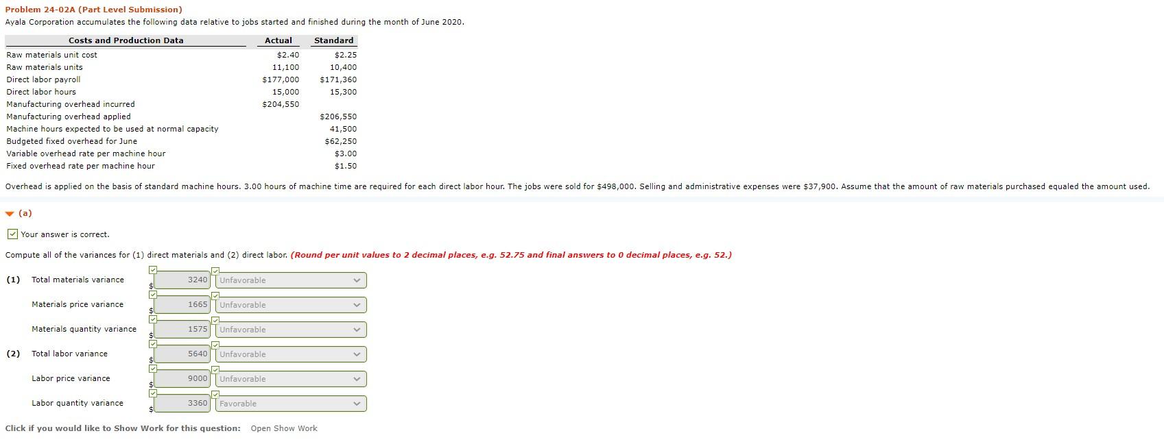 Solved $2.40 $2.25 Problem 24-02A (Part Level Submission) | Chegg.com