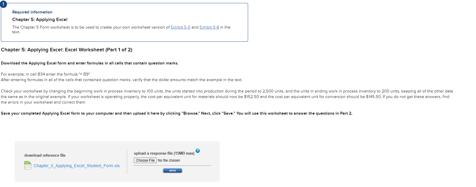 Solved Required information Chapter 5: Applying Excel The | Chegg.com