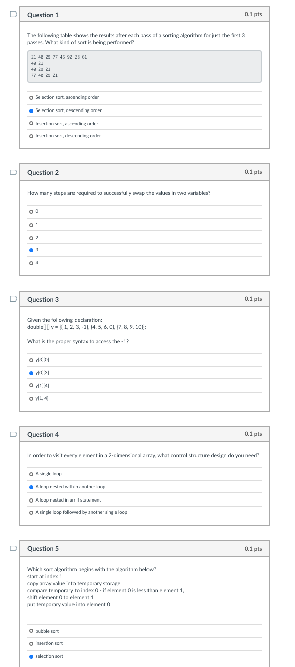 Solved D Question 6 0.1 pts Which of the following is legal | Chegg.com