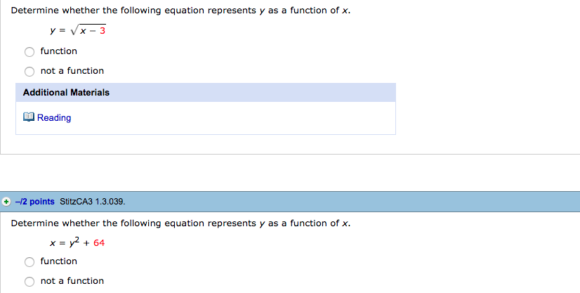 Determine If The Given Equation Represents Y As A Function Of X