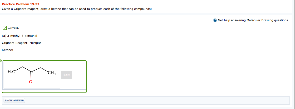 Solved Practice Problem 19.52 Given a Grignard reagent, draw | Chegg.com