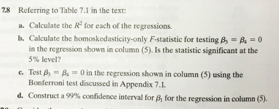 Solved 7.8 Referring to Table 7.1 in the text: a. Calculate | Chegg.com