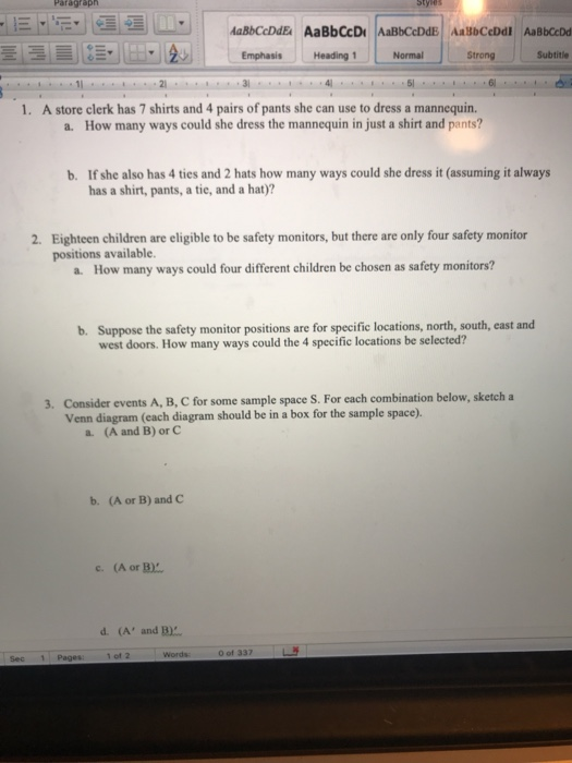Solved AaBbCcDdE AaBbCcD AaBbCcDdE Aa3bCeDdl AaBbCcDd | Chegg.com