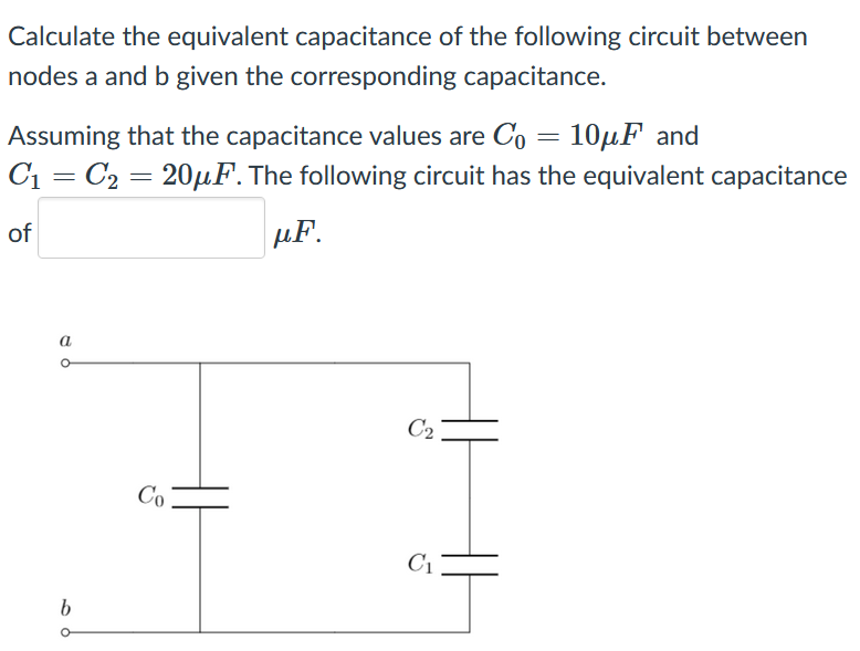 Solved Calculate the equivalent capacitance of the following | Chegg.com
