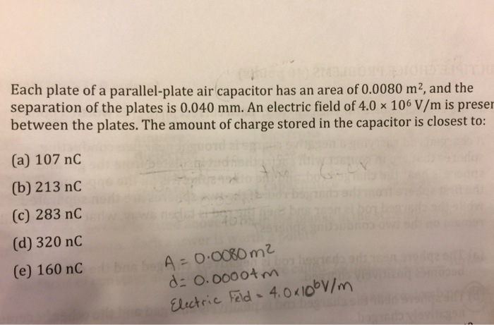 Solved Each plate of a parallel-plate air capacitor has an | Chegg.com