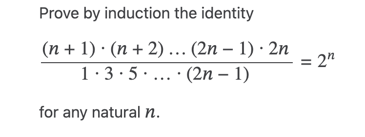 Solved Prove by induction the identity | Chegg.com