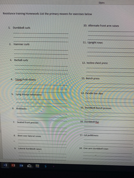 Solved what are the primary movers (muscles used) to perform | Chegg.com