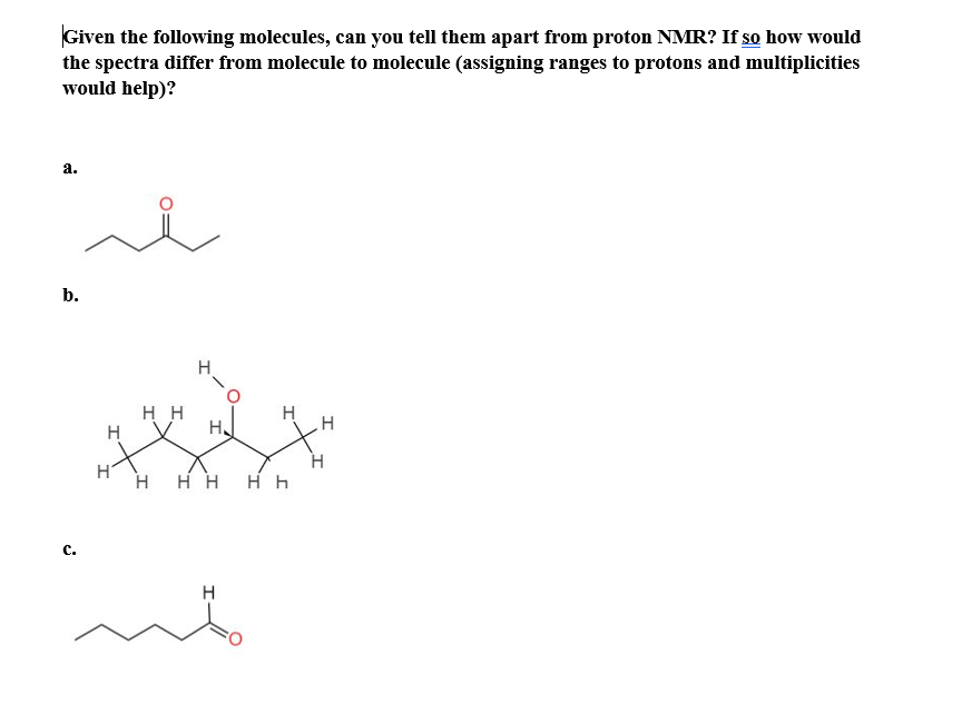 Solved Given the following molecules, can you tell them | Chegg.com