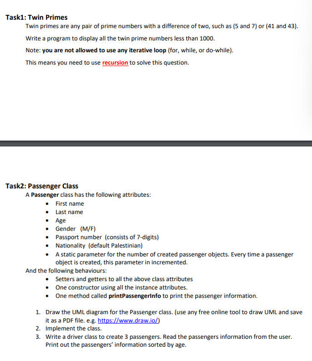 Solved *Please answer the question in java *do not copy | Chegg.com