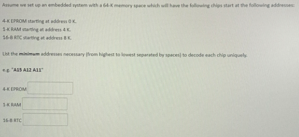 Assume we set up an embedded system with a 64-K | Chegg.com