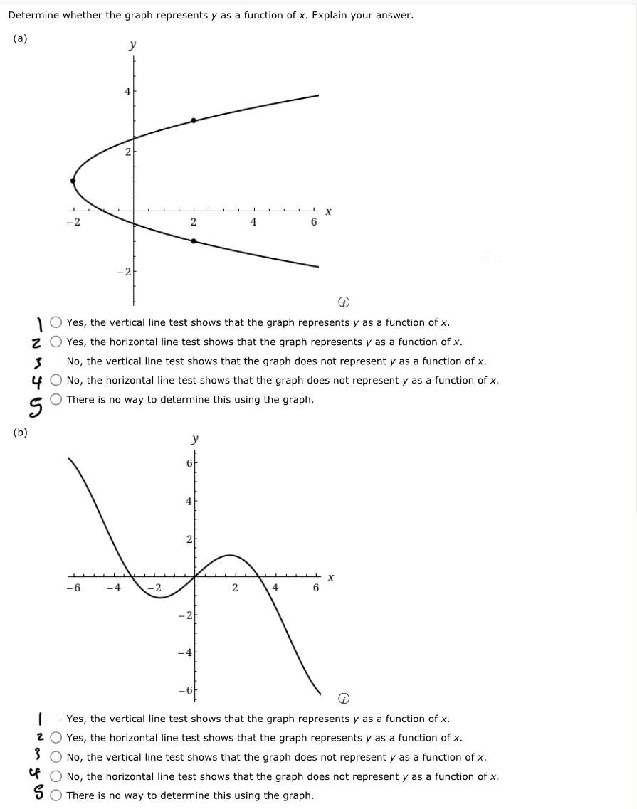 Solved Determine whether the graph represents y as a | Chegg.com