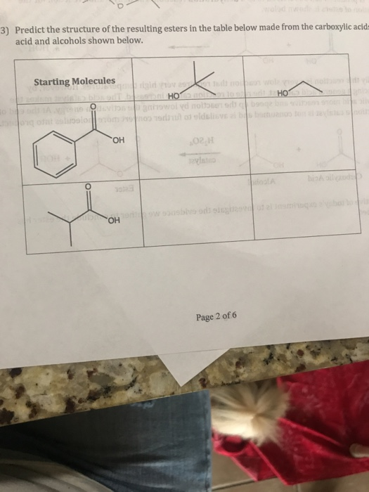 Solved 3) Predict the structure o the resulting esters in | Chegg.com