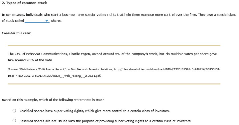 Solved 2. Types of common stock In some cases, individuals | Chegg.com
