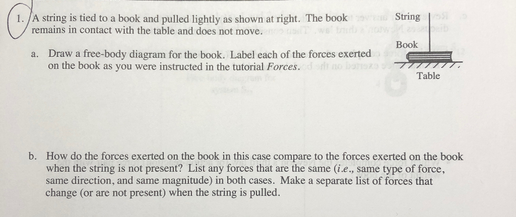 Solved 1. /A string is tied to a book and pulled lightly as | Chegg.com