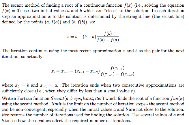 The secant method of finding a root of a continuous | Chegg.com