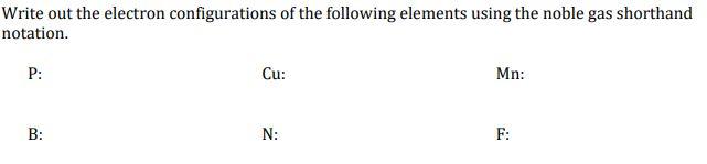 Solved Write out the electron configurations of the | Chegg.com
