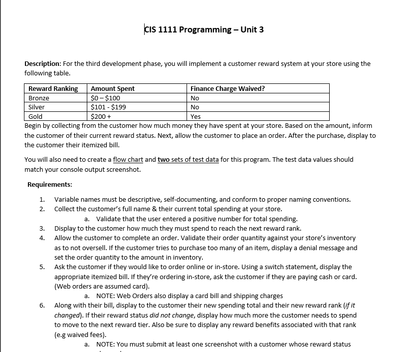 Solved CIS 1111 Intro Problem Solving Computer Programming | Chegg.com
