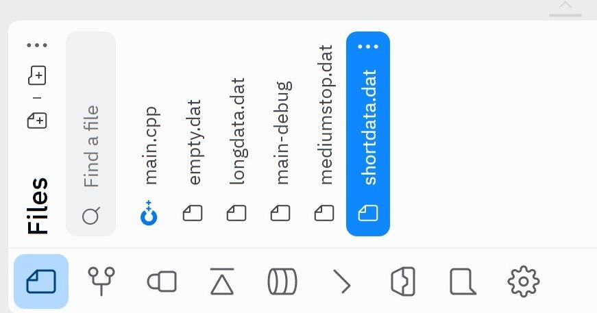 Solved 1. Sample Run 1 The shortdata.dat file contains the | Chegg.com